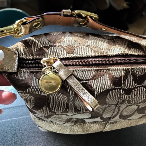 Coach | Bags | Brown Tan And Gold Mini Coach Purse | Poshmark